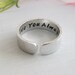 Hidden Message Ring, Handstamped Aluminium 6mm Cuff Ring, Personalised ...