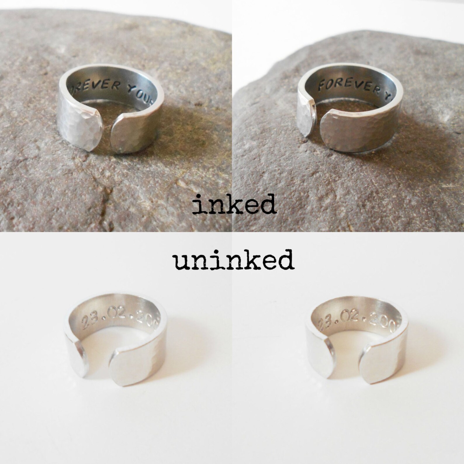 Hidden Message Ring Handstamped Aluminium 6mm Cuff Ring - Etsy UK