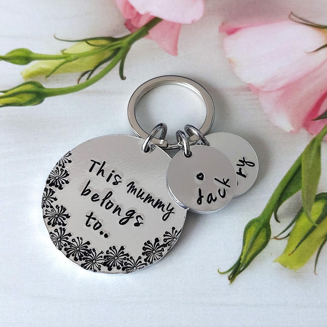 Personalised Keyring Gift for Mum, Custom This Mummy Belongs to ...