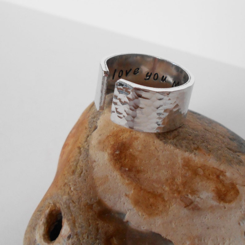 Personalised Cuff Ring Custom Hand Stamped Ring Hidden | Etsy