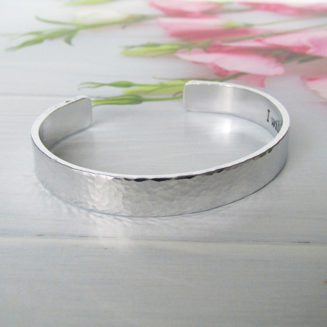 Personalised Hidden Message Cuff Bracelet Hammered Wide - Etsy UK