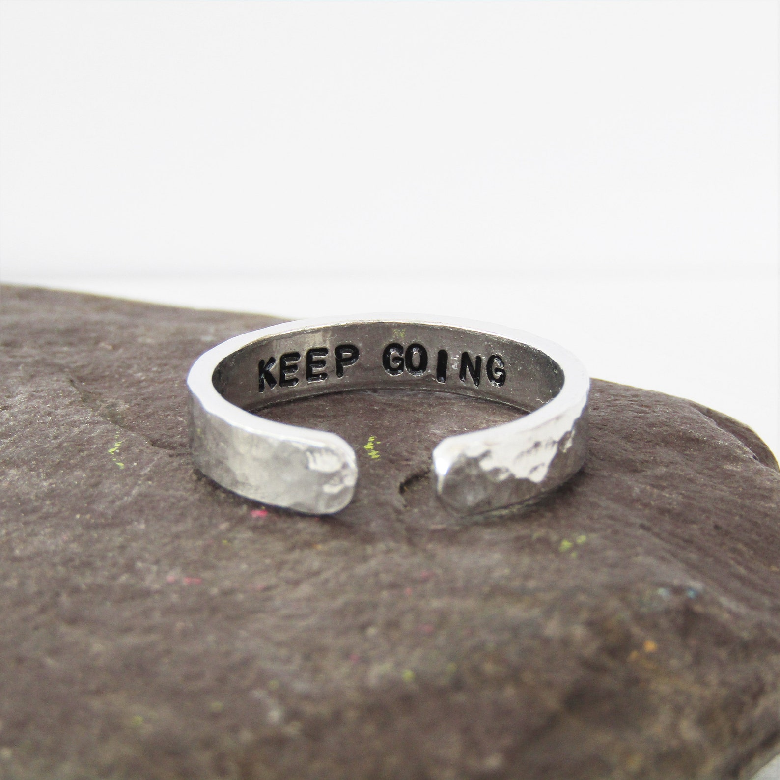 Skinny Hidden Message Ring Hand-stamped Aluminium 4mm Cuff - Etsy UK