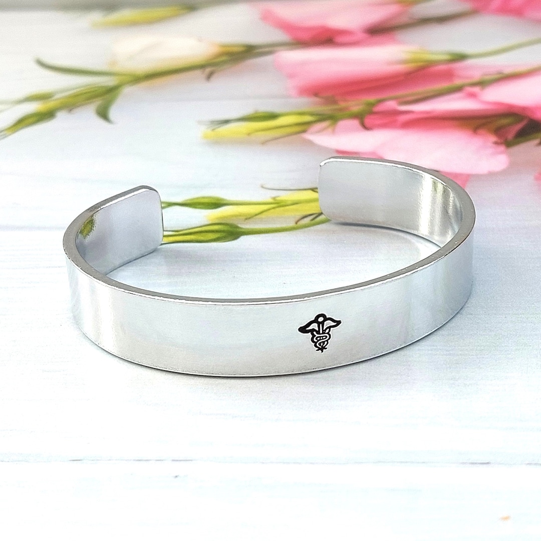 Personalised Stamped Aluminium Medical Bracelet, Wide Medical Alert ...