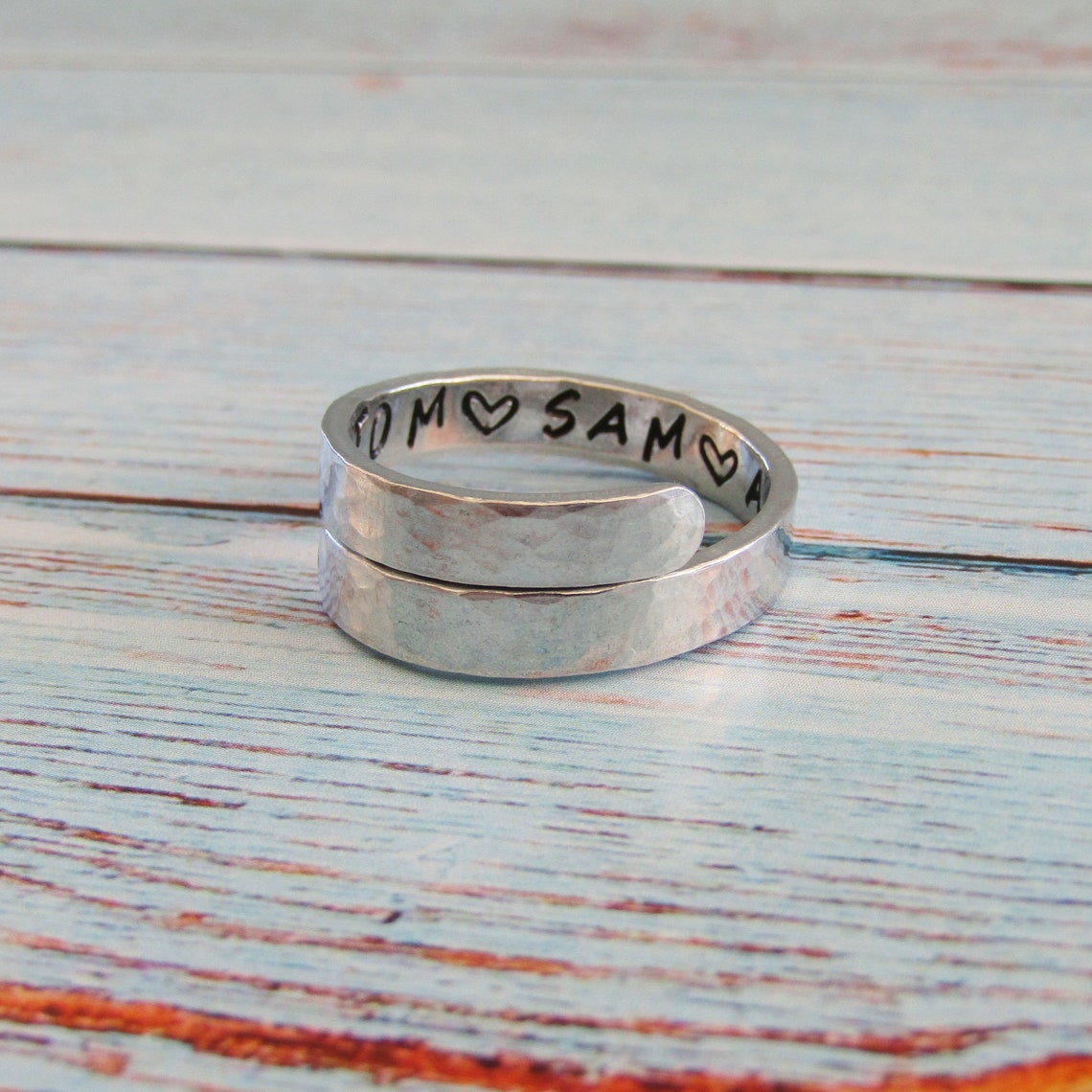 Personalised Hidden Message Ring Skinny 4mm Aluminium | Etsy