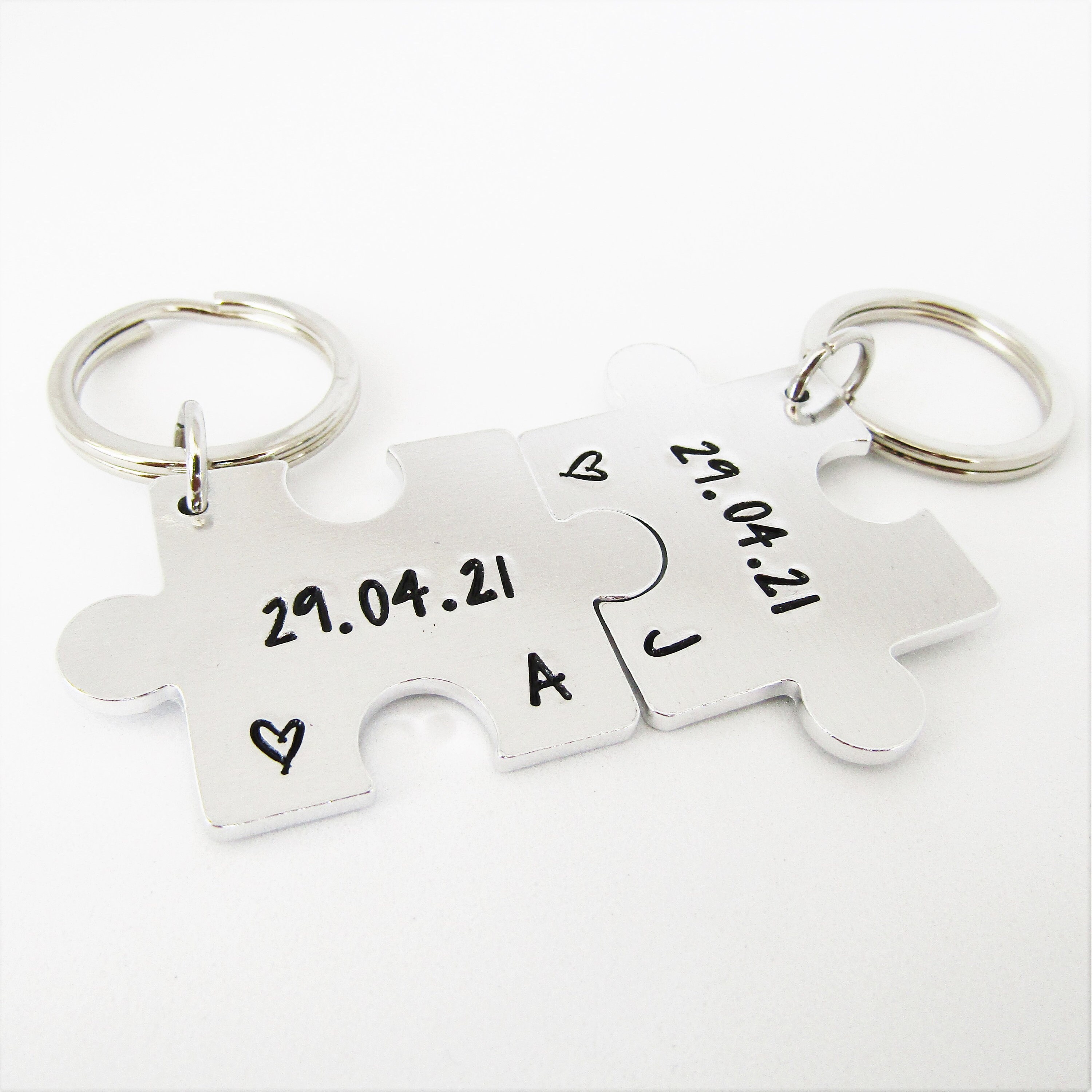 Couples Keyring Set Personalised Special Dates Keychain | Etsy