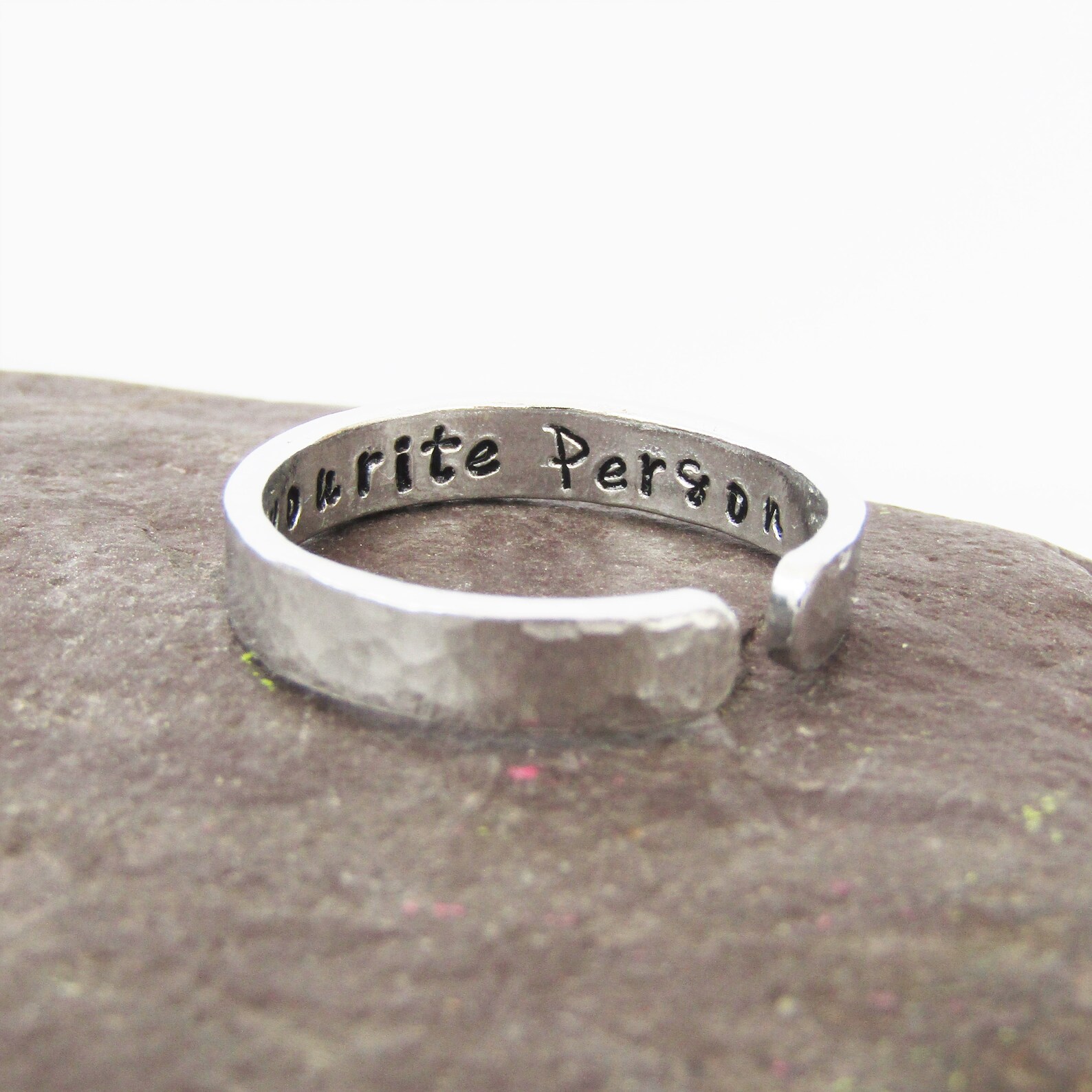 Skinny Hidden Message Ring Hand-stamped Aluminium 4mm Cuff - Etsy UK