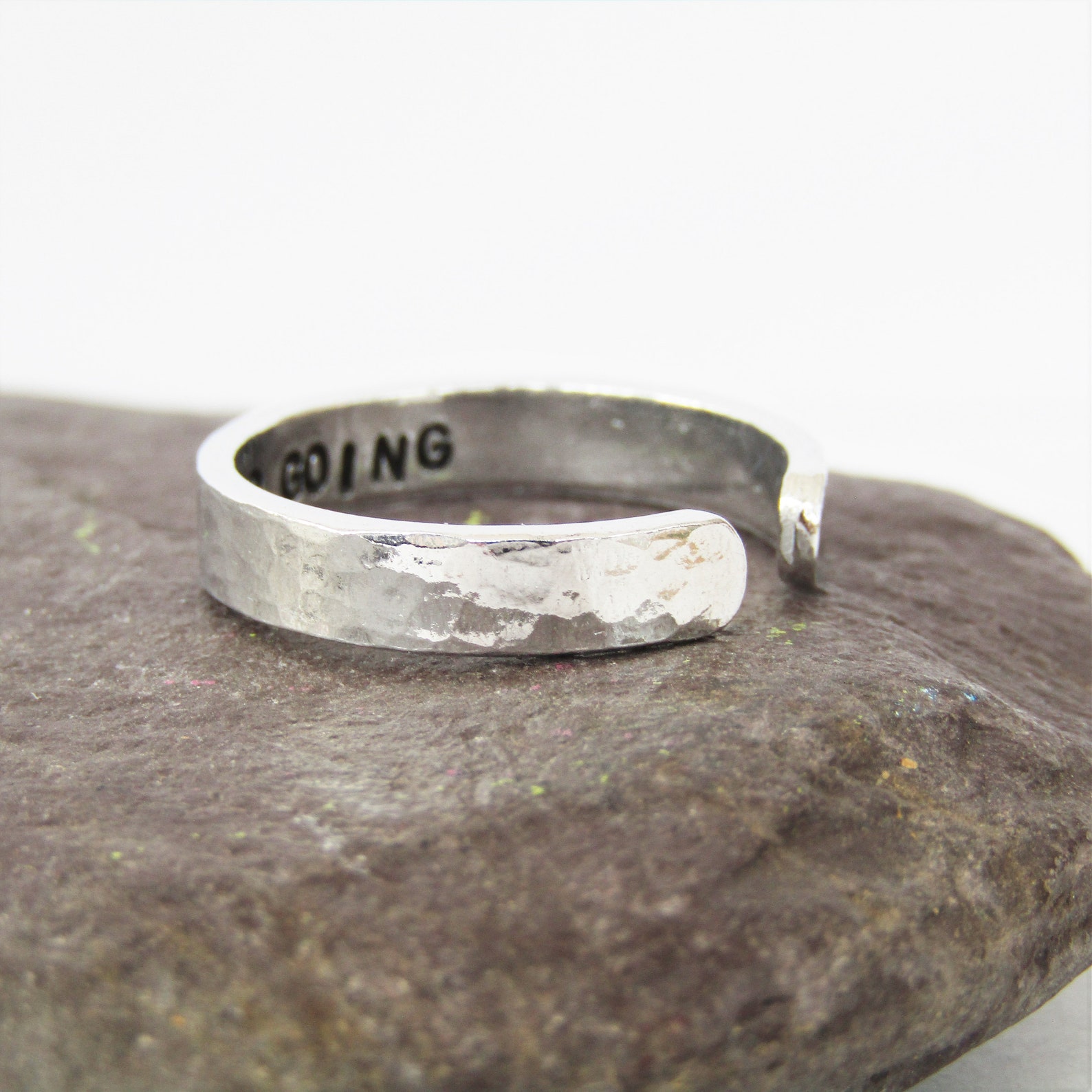 Skinny Hidden Message Ring Hand-stamped Aluminium 4mm Cuff - Etsy UK
