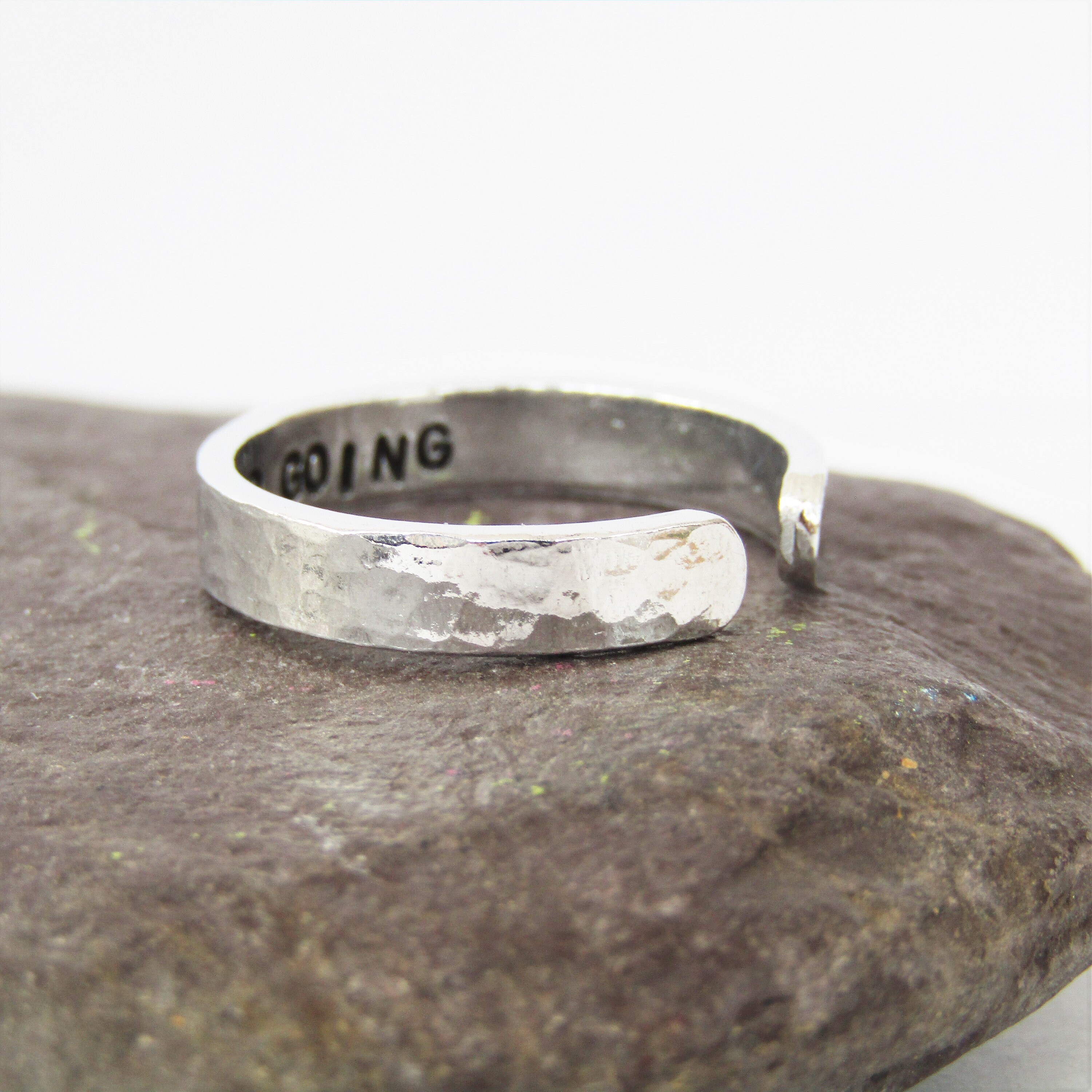 Skinny Hidden Message Ring Hand-stamped Aluminium 4mm Cuff - Etsy UK