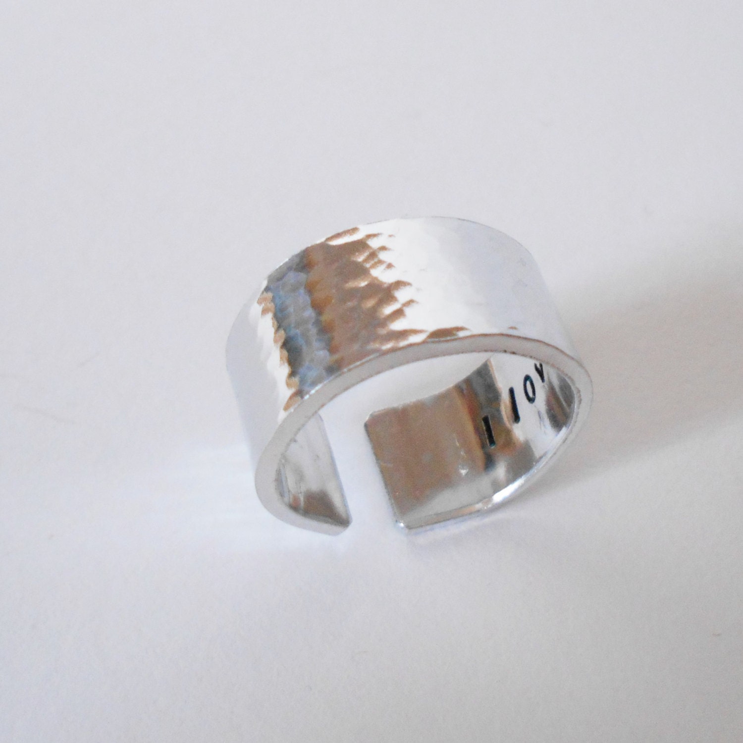 Personalised Cuff Ring Custom Hand Stamped Ring Hidden | Etsy
