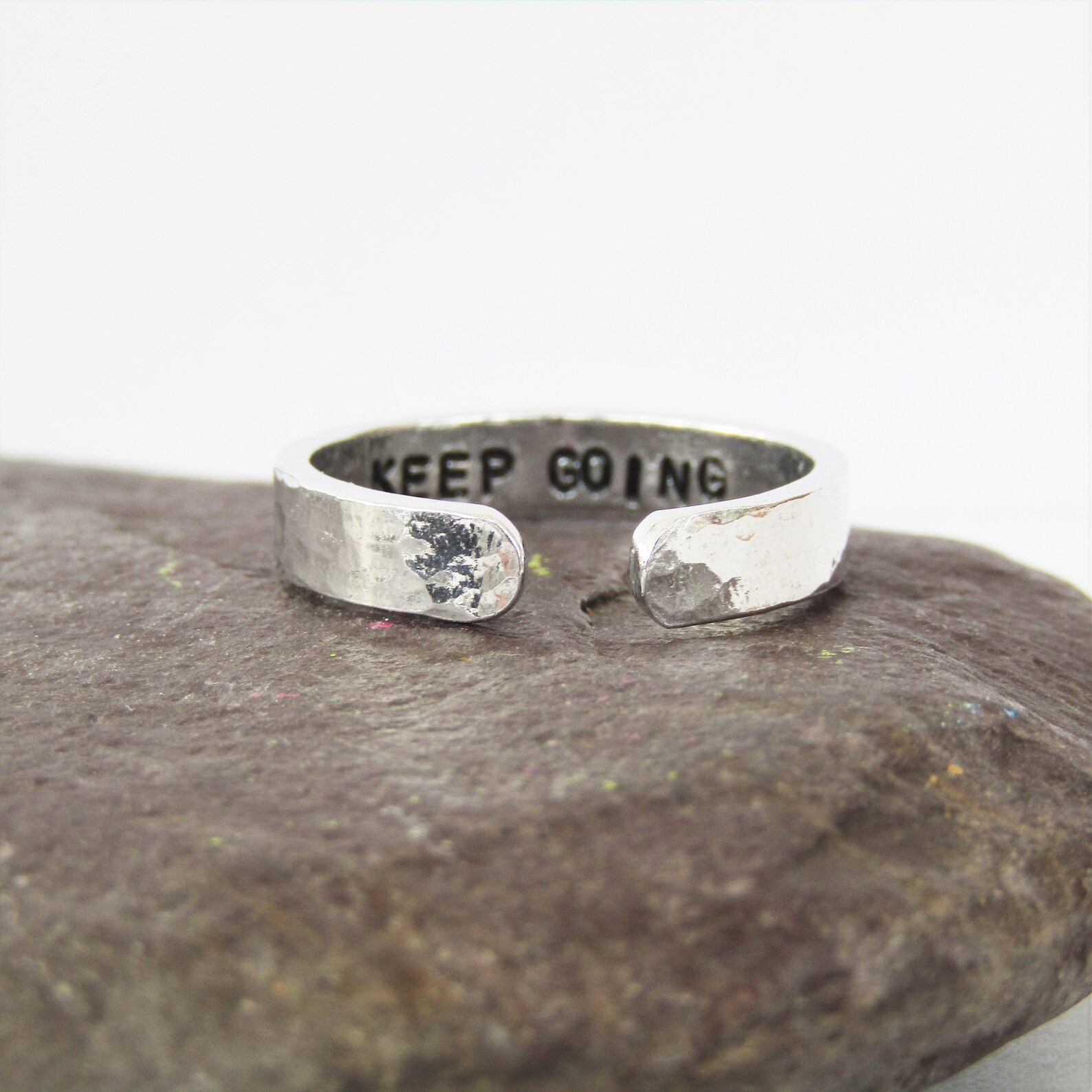 Skinny Hidden Message Ring Hand-stamped Aluminium 4mm Cuff - Etsy UK
