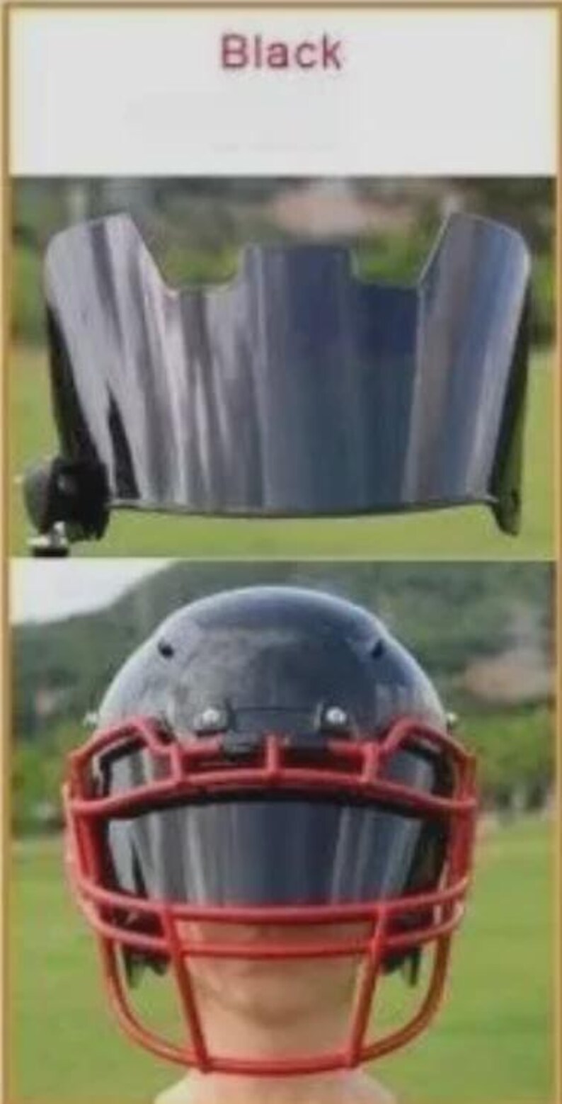 Black Tint Football Helmet Visor, Shatterproof, UV Protection - Etsy