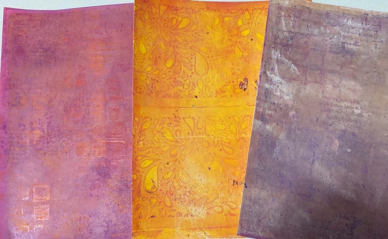 Mixed Media, Collage Paper Kits, Hand Painted Papers, Gelli Collage ...
