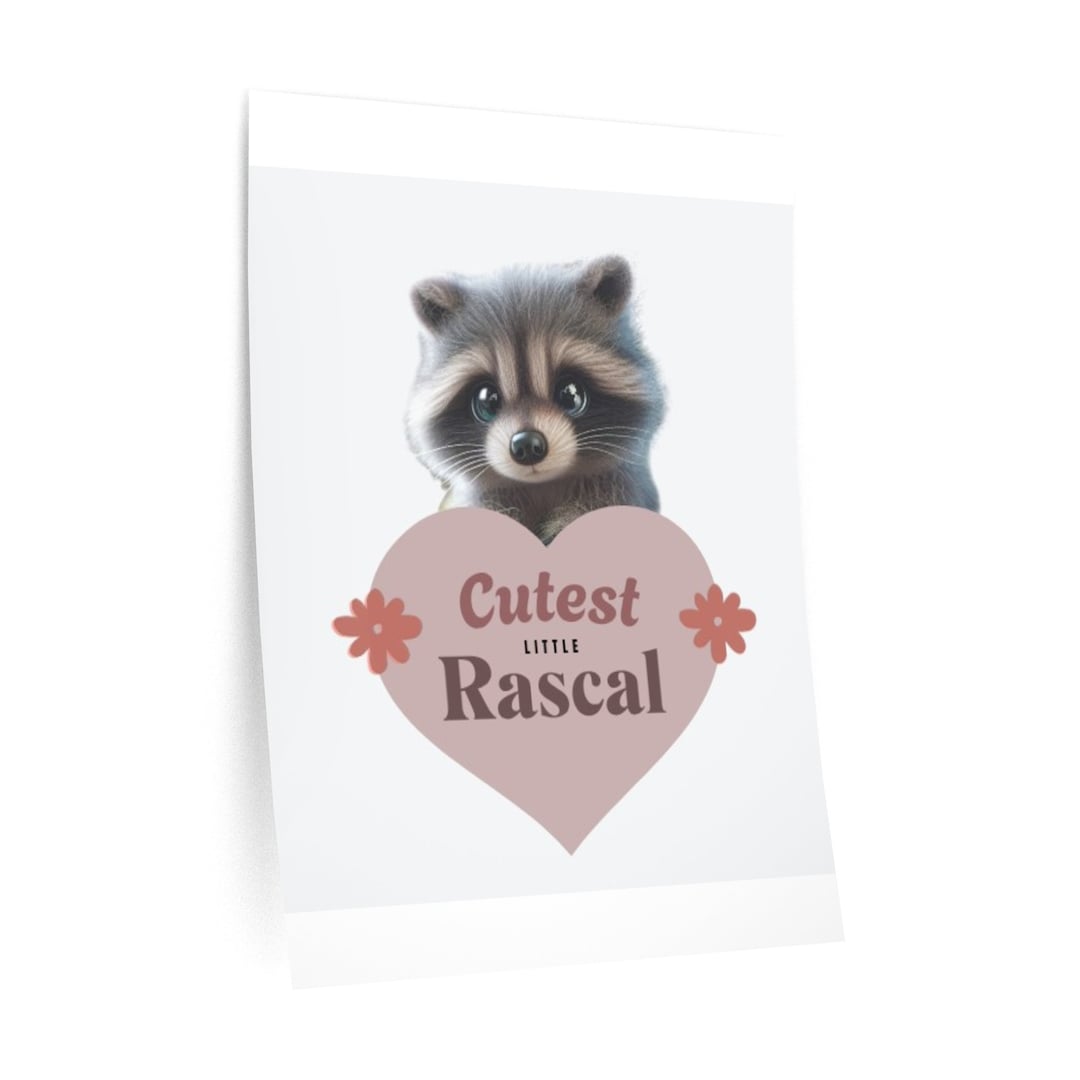 Cute Raccoon Wall Decal, Boys Wall Decal, Cutest Little Rascal, Boys ...