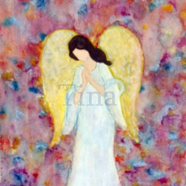 Watercolor Angel Art - Etsy