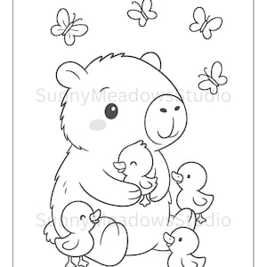 30 Cute Capybara Coloring Pages for Kids, Capybara Printable Activity ...