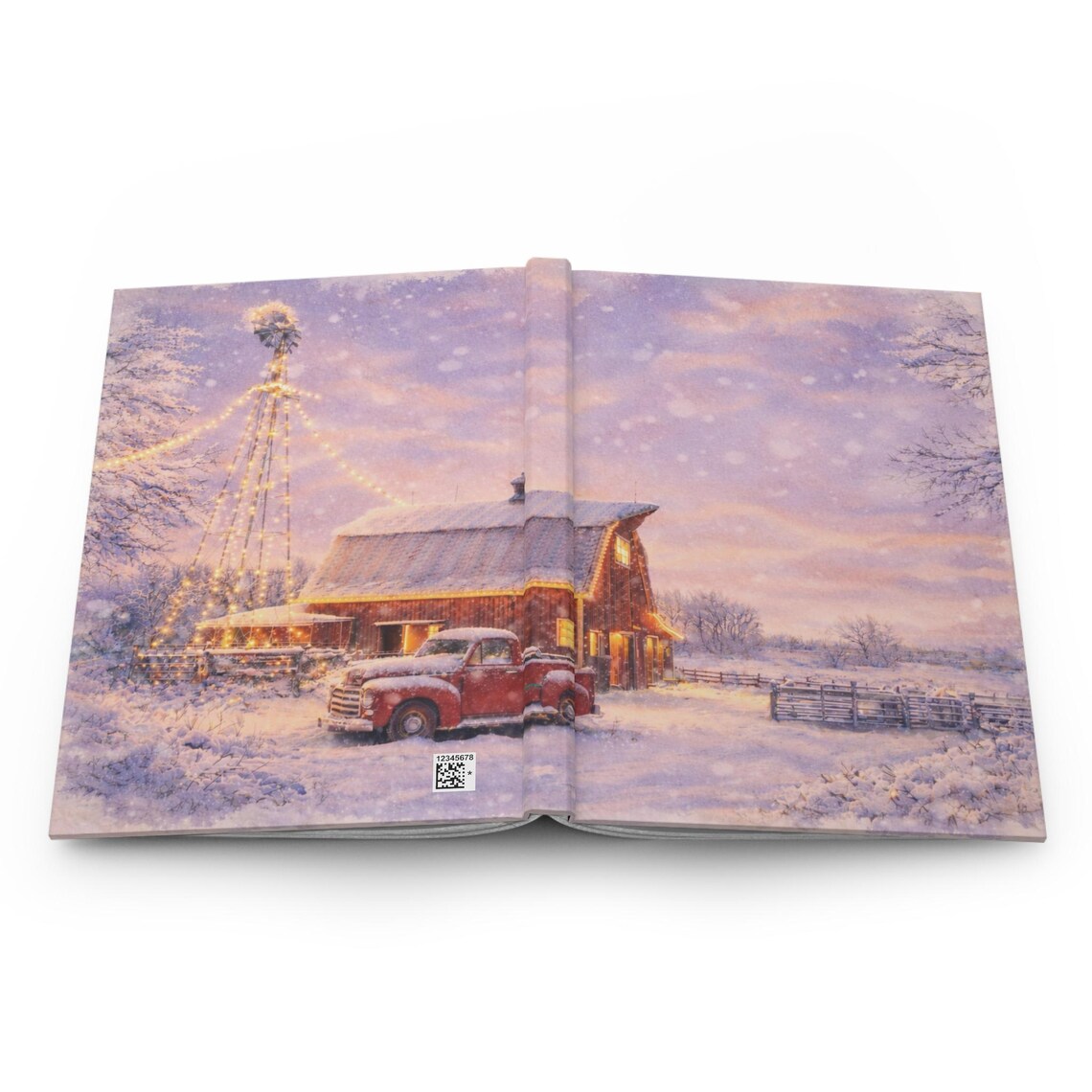 Winter Farmhouse Journal, Christmas Barn Hardcover Notebook, Cozy ...