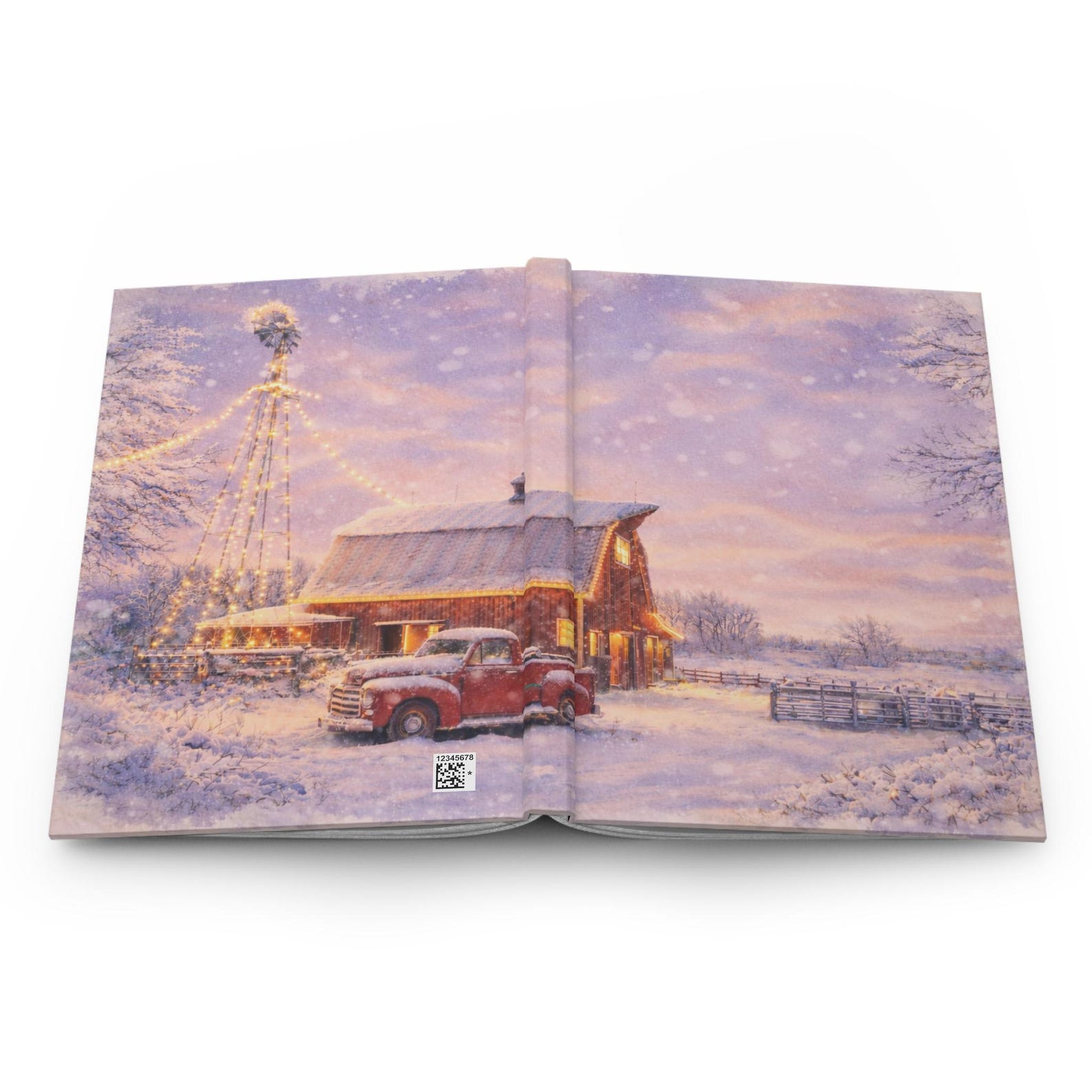 Winter Farmhouse Journal, Christmas Barn Hardcover Notebook, Cozy ...