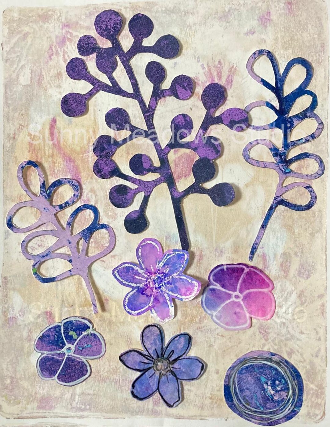 Hand Painted Collage Papers, Mixed Media Papers, Collage Papers, Art ...