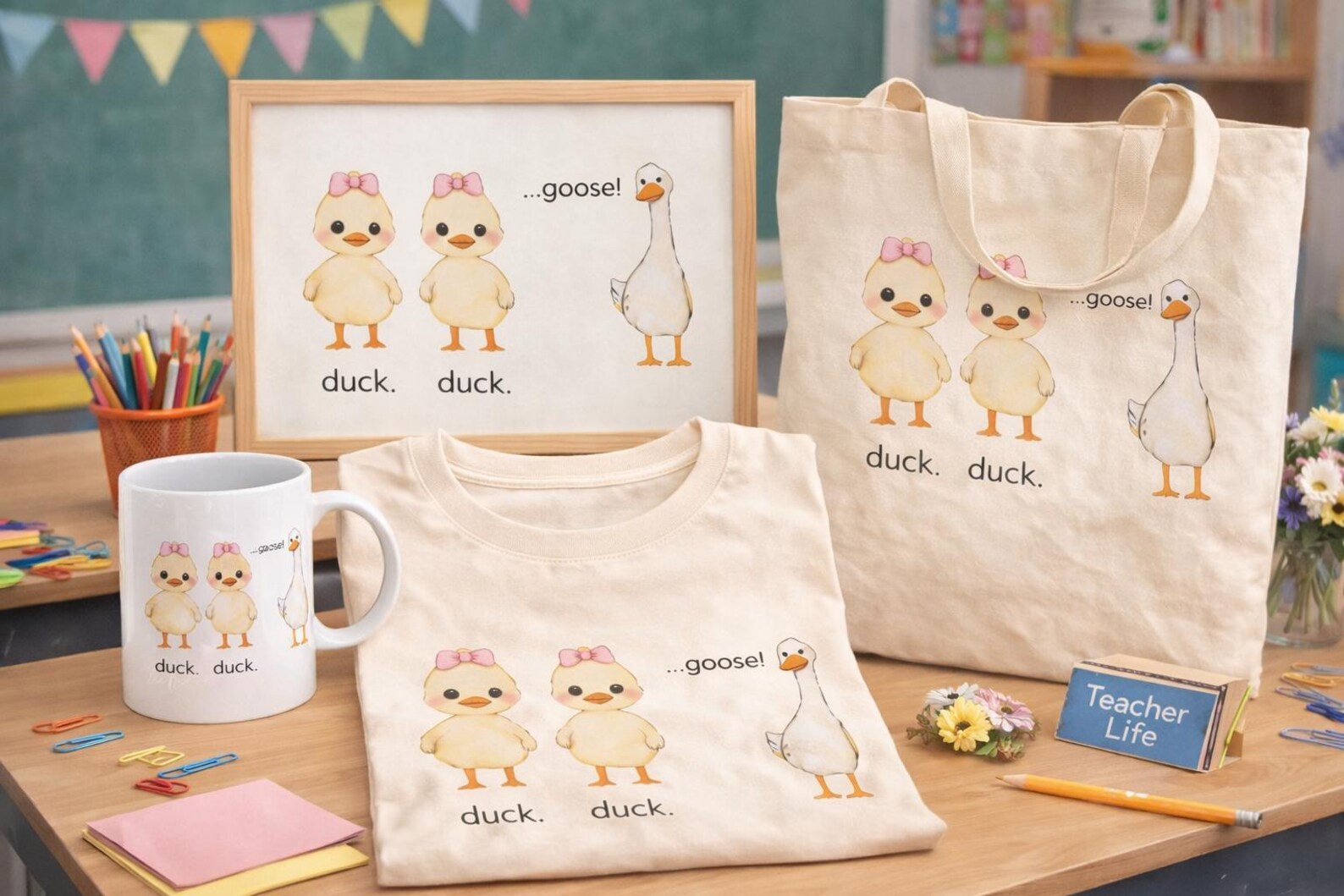 Duck Duck Goose Classroom Sign Printable, Whimsical Teacher Wall Art ...