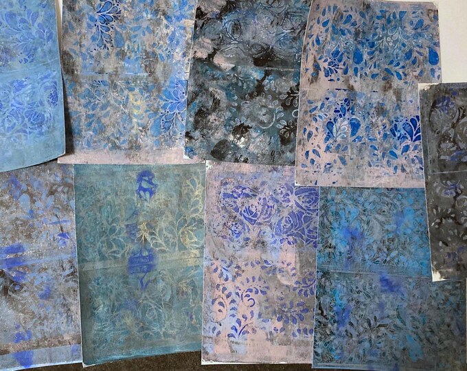 Collage Paper Kits, Mixed Media, Hand Painted Papers, Gelli Collage ...