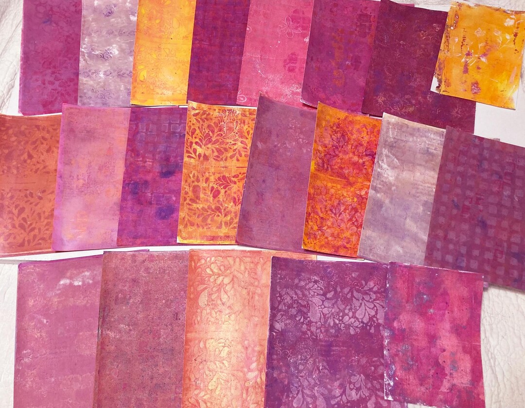 Mixed Media, Collage Paper Kits, Hand Painted Papers, Gelli Collage ...