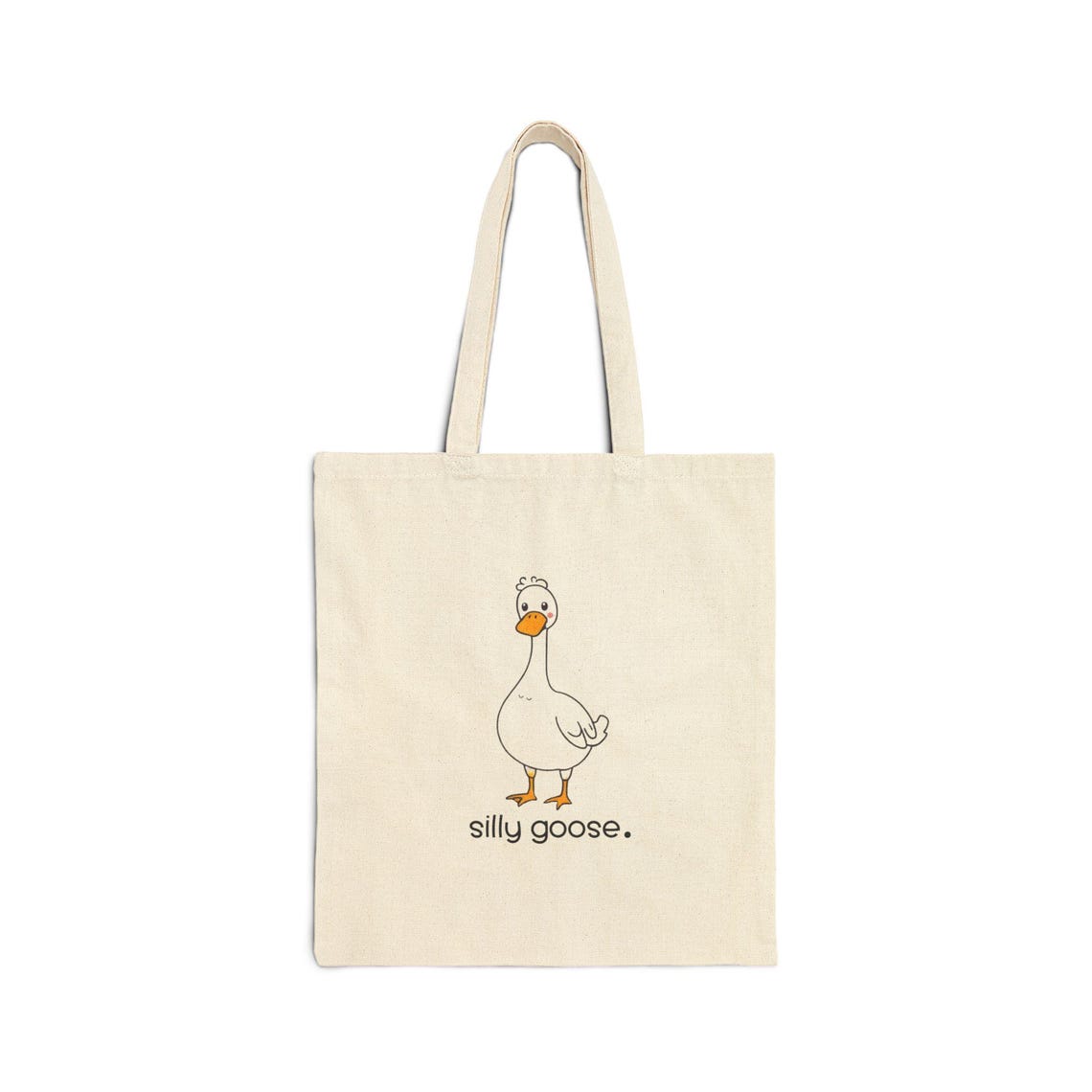 Silly Goose Tote Bag, Funny Goose Canvas Tote, Cute Animal Book Bag ...