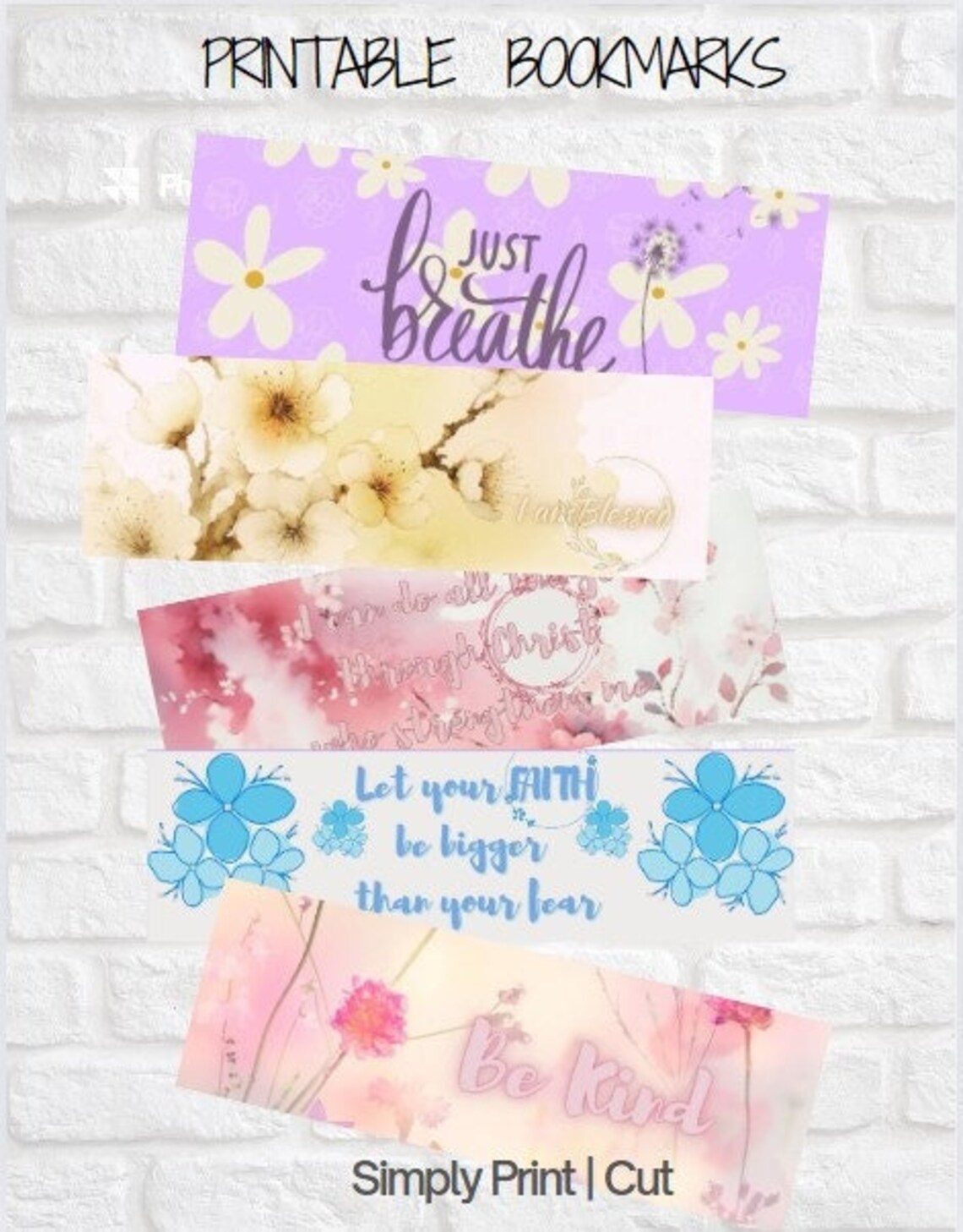 Printable Floral Affirmation Bookmarks | Digital Download Inspirational ...
