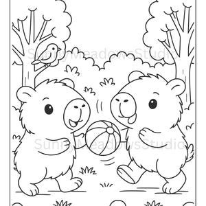 30 Cute Capybara Coloring Pages for Kids, Capybara Printable Activity ...