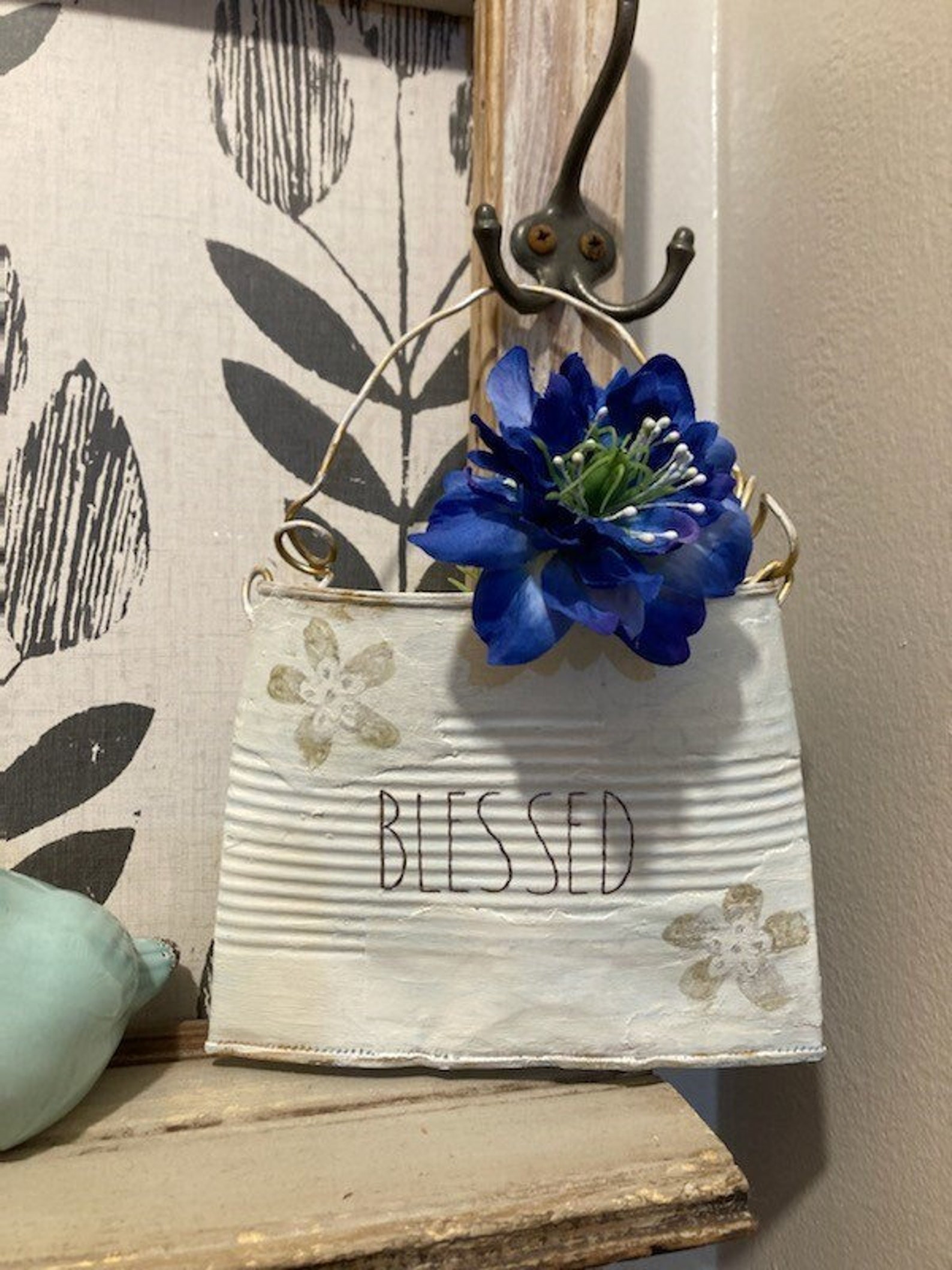 Tin Can Planter, Tin Can Pocket Posey, Pocket Posey Planter, Upcycled ...