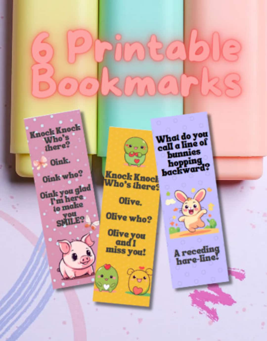 Whimsical Kids' Bookmarks- Jokes, Adorable Kids Bookmarks: Jokes and ...