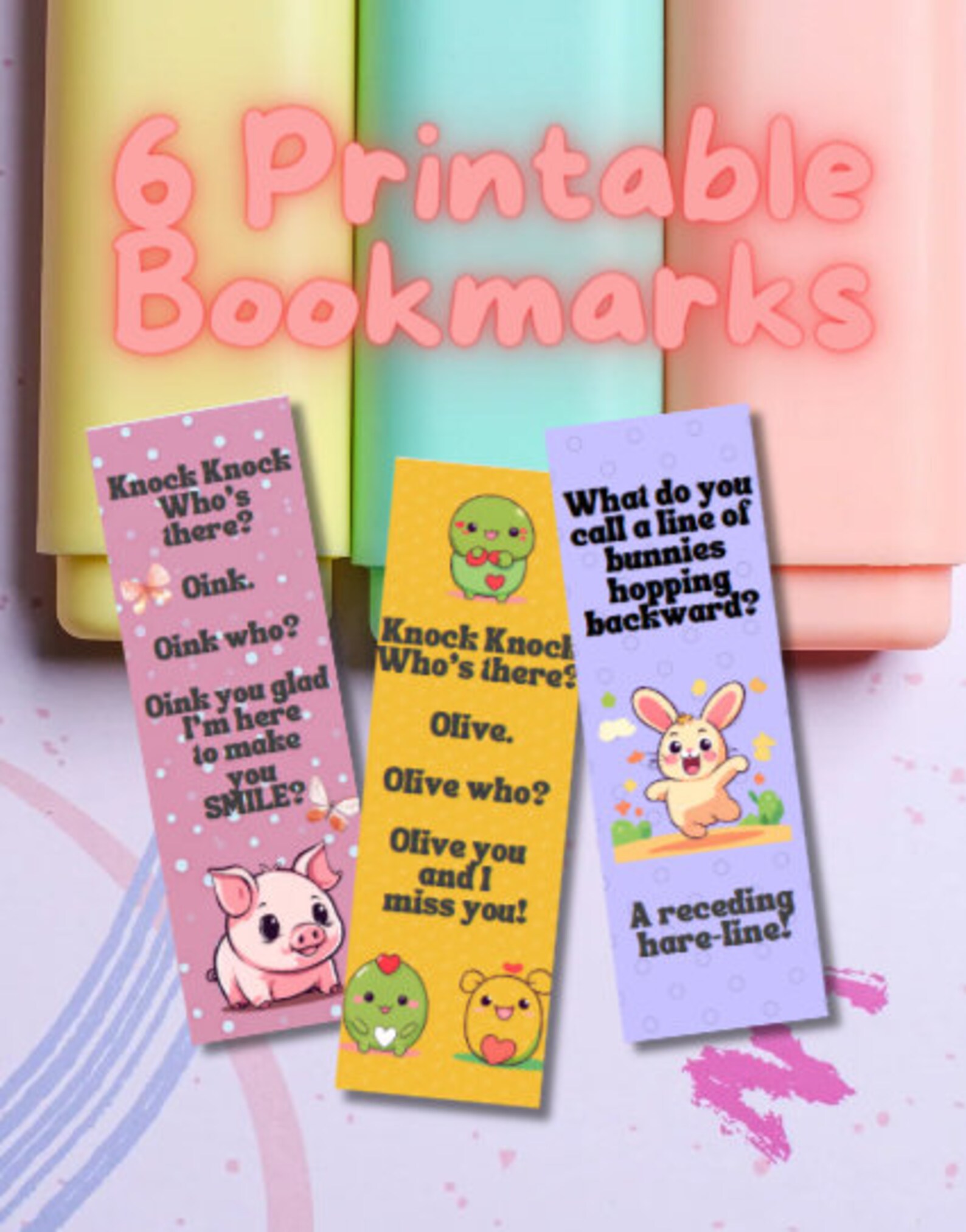 Whimsical Kids' Bookmarks- Jokes, Adorable Kids Bookmarks: Jokes and ...