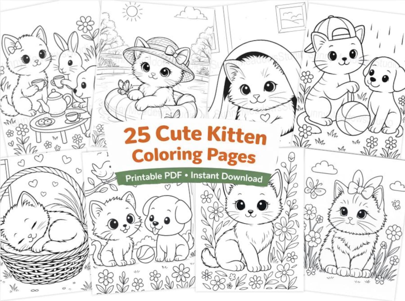 25 Cute Kitten Coloring Pages Printable for Kids | Cat Coloring Book ...