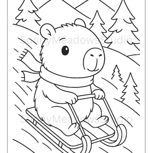 30 Cute Capybara Coloring Pages for Kids, Capybara Printable Activity ...