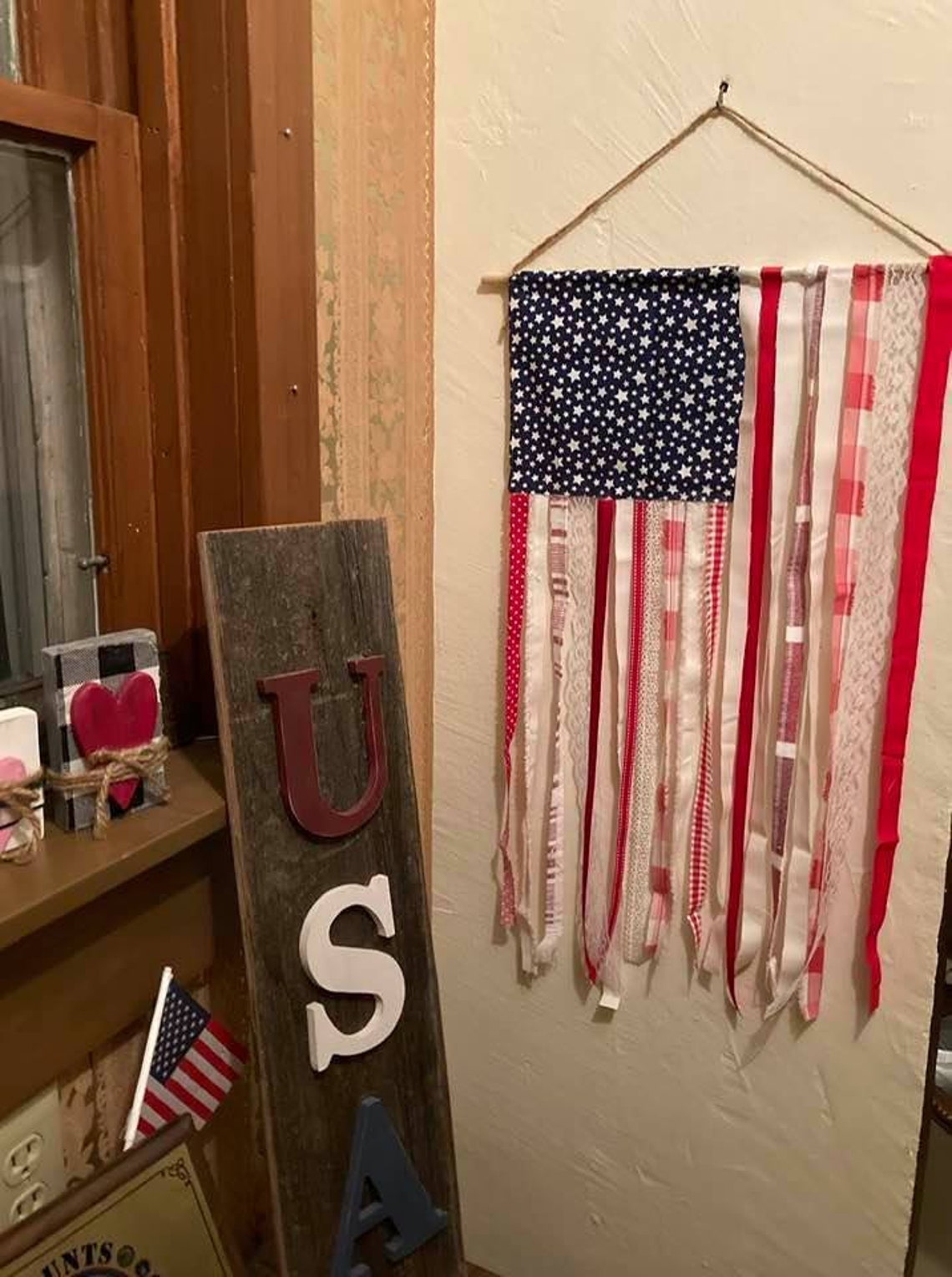American Rag Flag Farmhouse Flag Porch Decor American Flag | Etsy