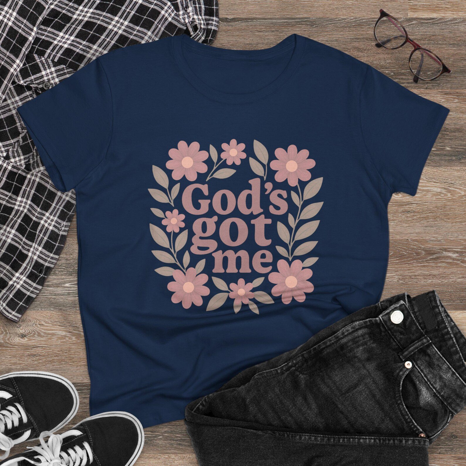 God’s Got Me Tee,christian Shirt for Women,boho Floral Faith Shirt ...
