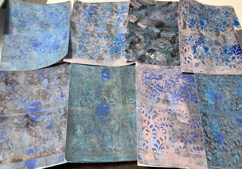 Collage Paper Kits, Mixed Media, Hand Painted Papers, Gelli Collage ...