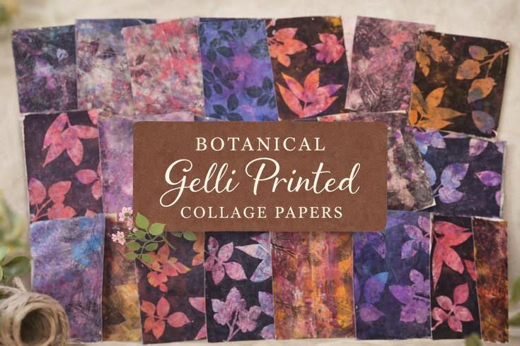 Multicolor Botanical Collage Paper, Mixed Media Paper Pack, Hand ...