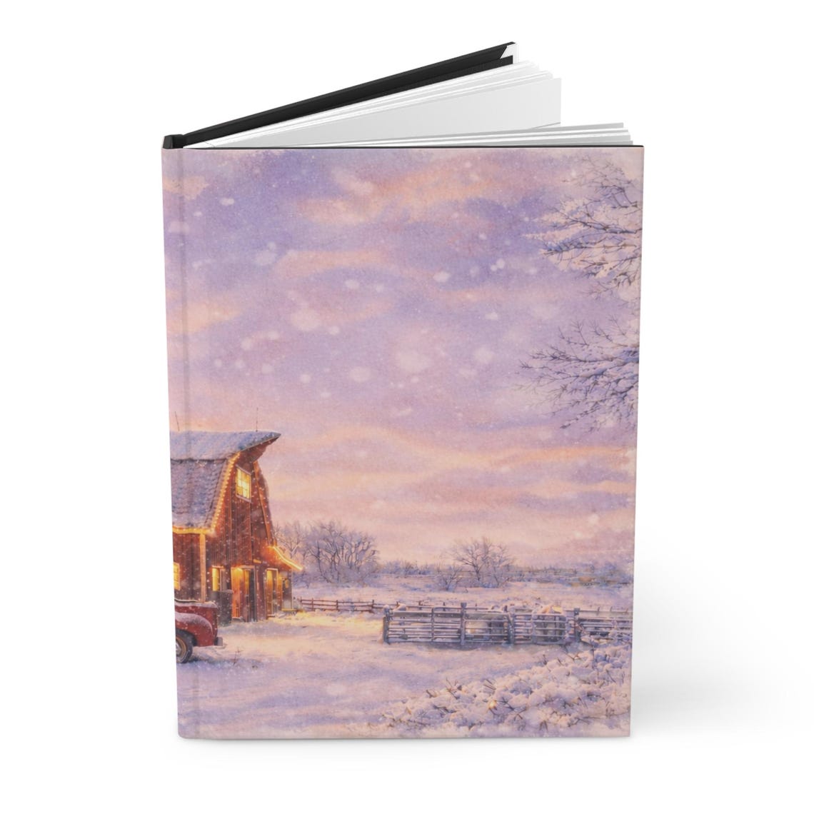 Winter Farmhouse Journal, Christmas Barn Hardcover Notebook, Cozy ...