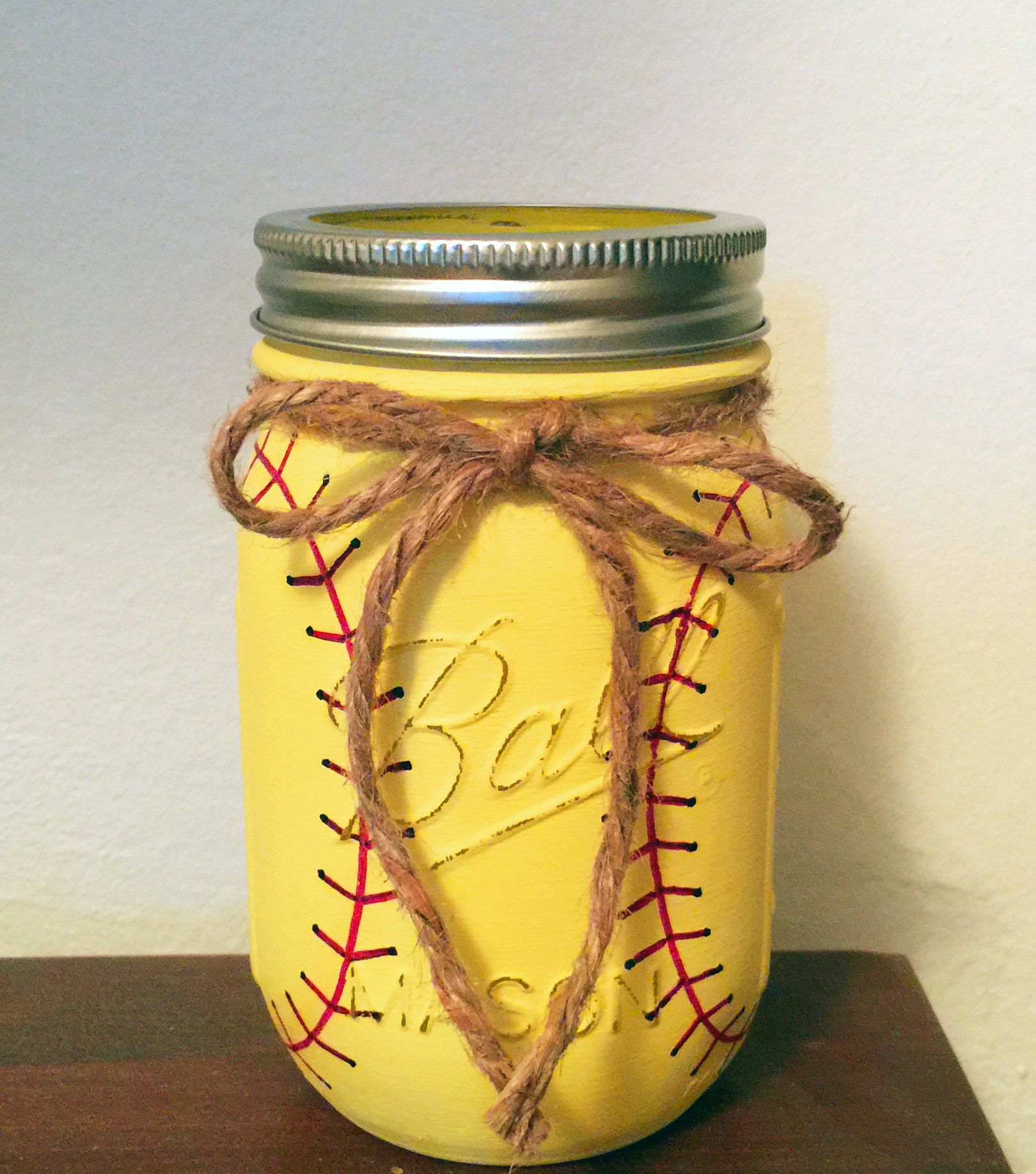 Softball Mason Jar, Sports Mason Jar, Sports Theme Decor, Softball ...