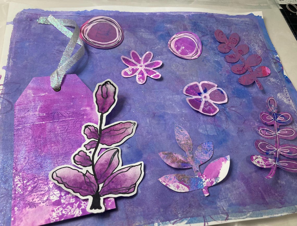 Gelli Print Digital Paper Pack, Printable Collage Painted Papers ...