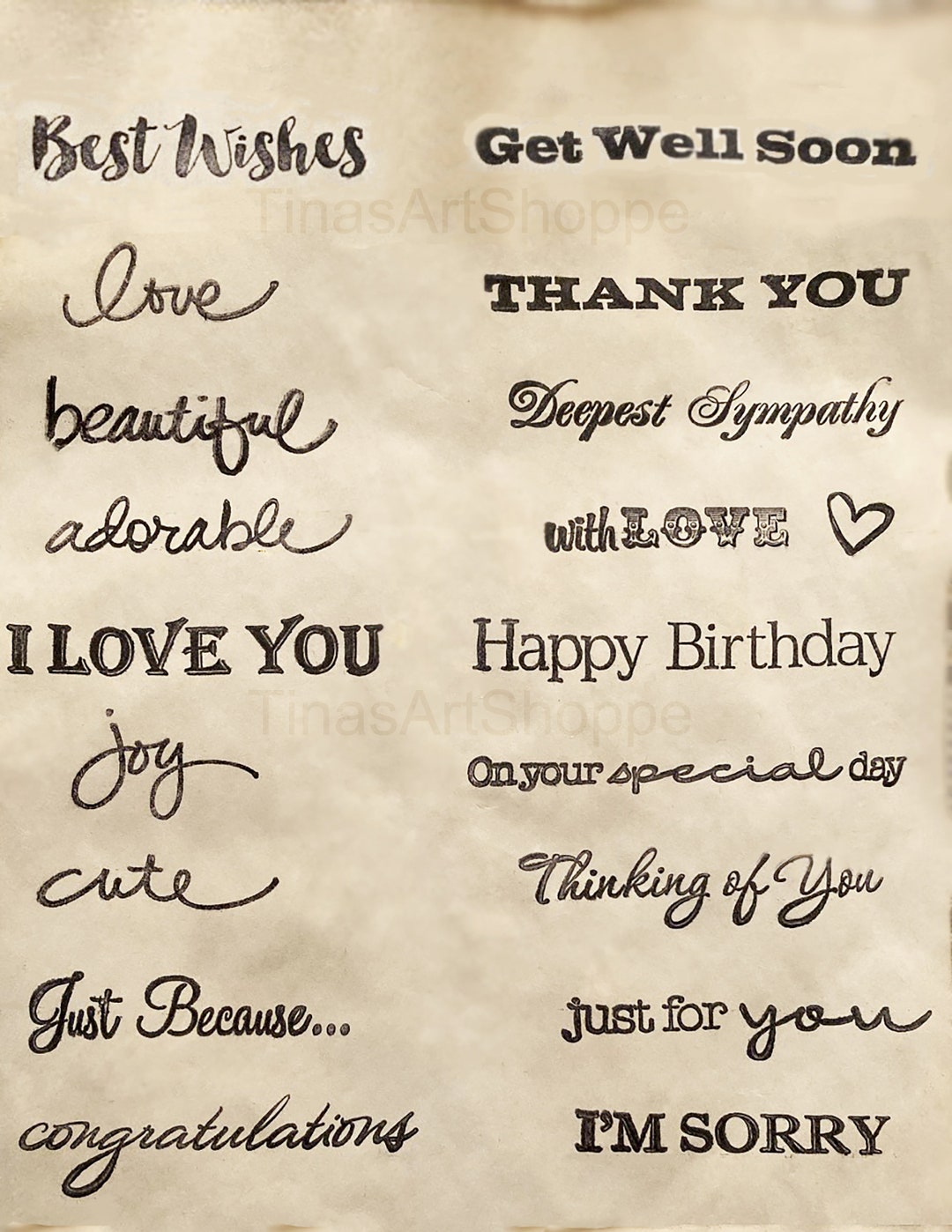 Digital Words for Scrapbooking, Journals, and Card Making (digital ...