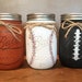 SALE, Sports Theme Mason Jars, Set of 3 Pint Sports Mason Jars ...