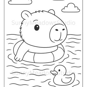 30 Cute Capybara Coloring Pages for Kids, Capybara Printable Activity ...