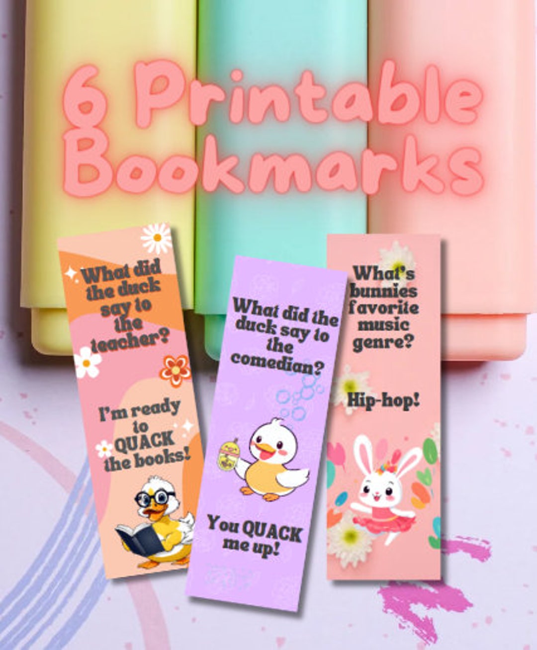 Whimsical Kids' Bookmarks Jokes, Adorable Kids Bookmarks: Jokes and ...