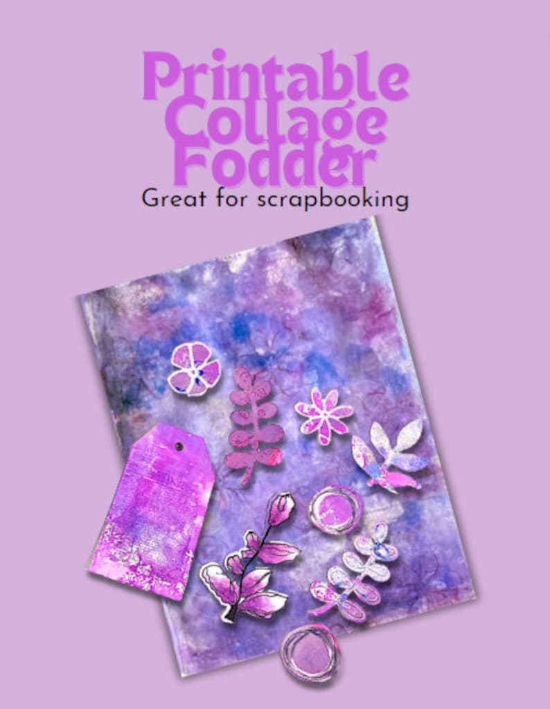 Gelli Print Digital Paper Pack, Printable Collage Painted Papers ...