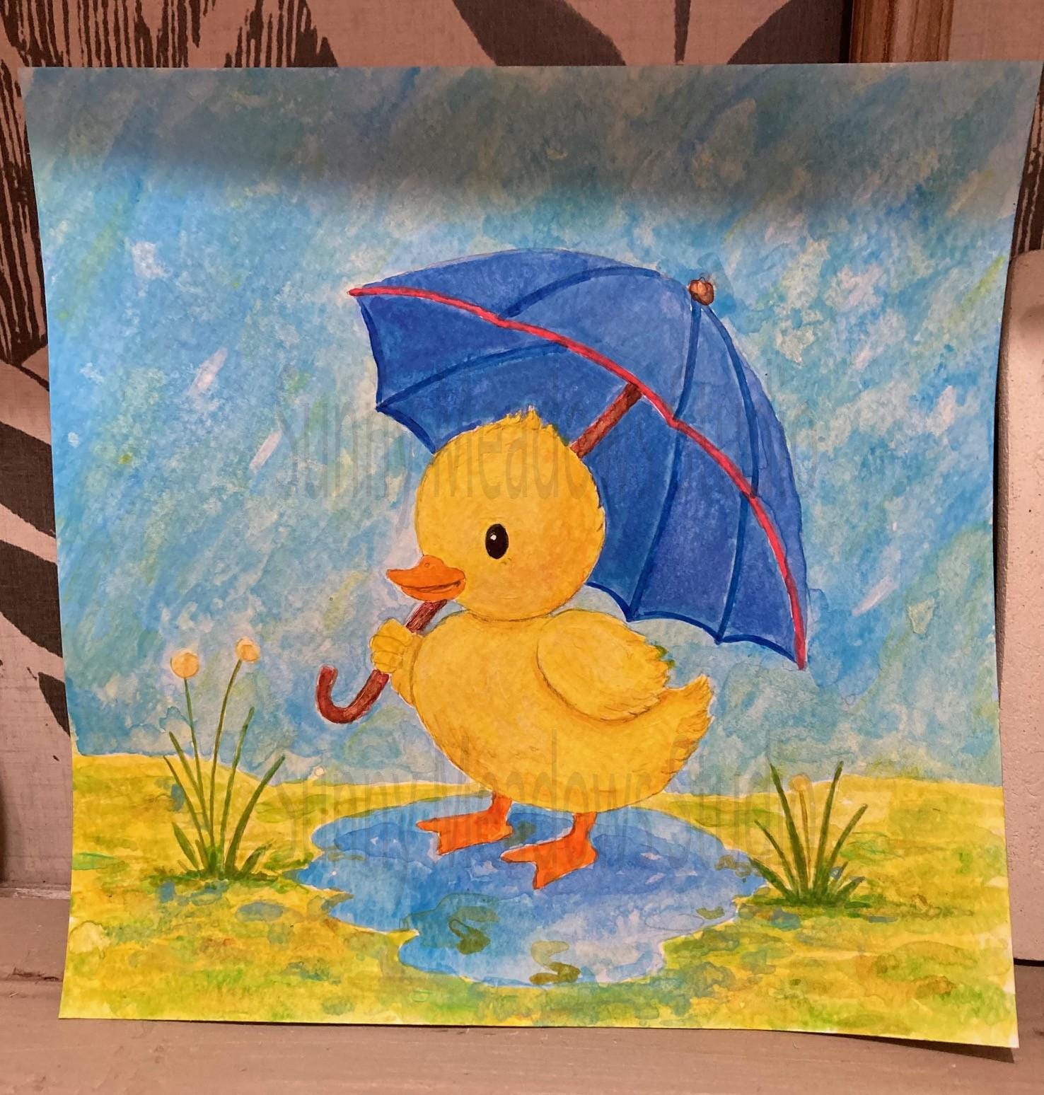 Cute Duck Acrylic Painting on Canvas Duck Nursery Decor Wall Art Gift ...