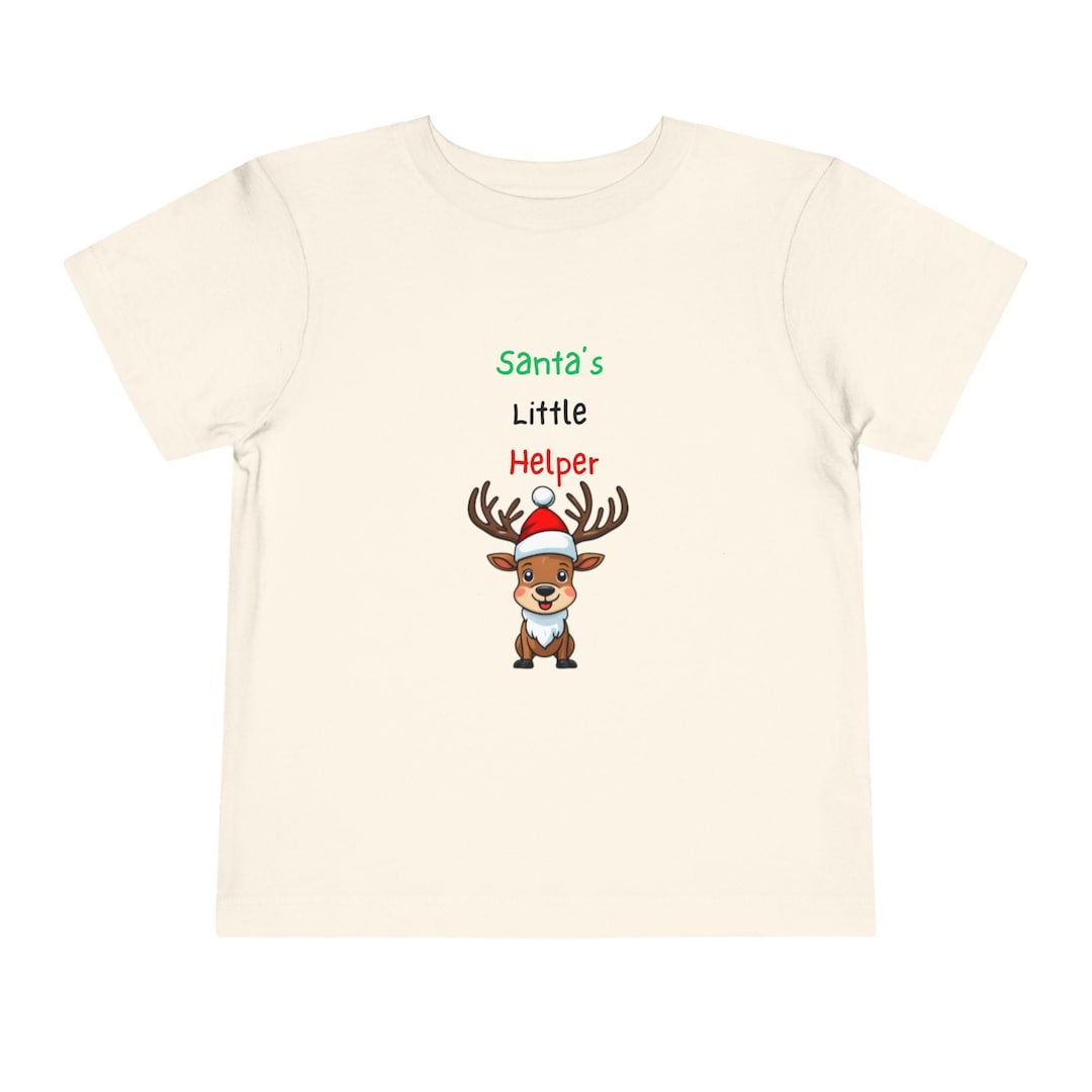 Santa’s Little Helper Toddler Shirt, Cute Reindeer Christmas Tshirt ...