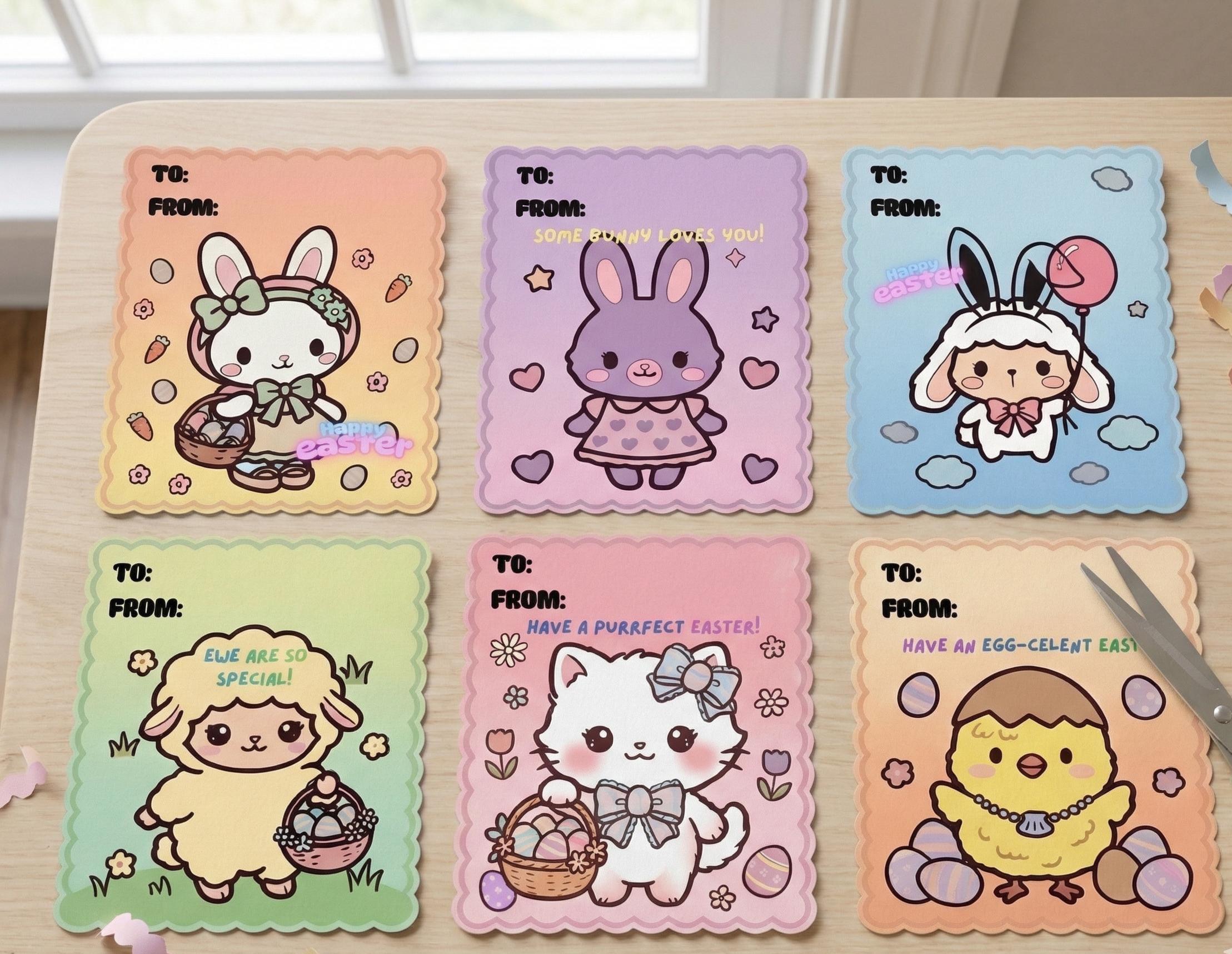 Easter Cards Coloring Page Bundle | Easter Basket Stuffer | Digital ...