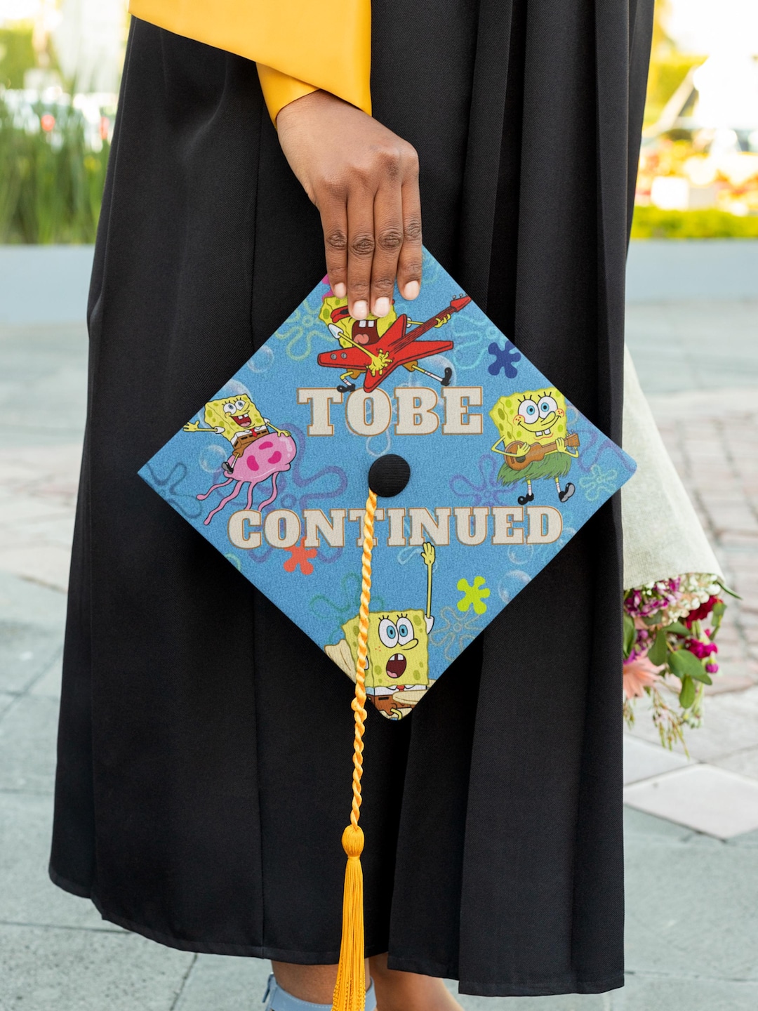 Graduation Cap Topper - Spongebob Funny Grad Cap Design - Digital ...