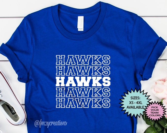 HAWKS Shirt Hawks Football Shirt Football Game Day Shirt GO Hawks ...